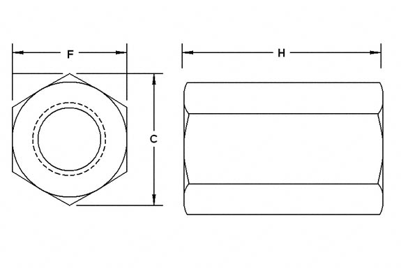 Hex Coupling Nuts - Portland Bolt